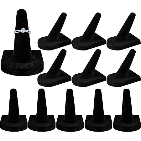 Amazon.com: Super Z Outlet Black Velvet Finger Ring Counter Display ...
