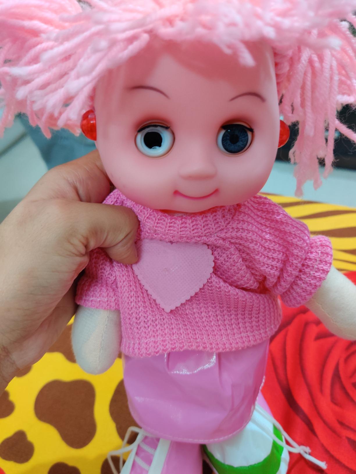 VGRASSP Beautiful Fluffy Smiling Doll Toy for Girls with Lights and ...