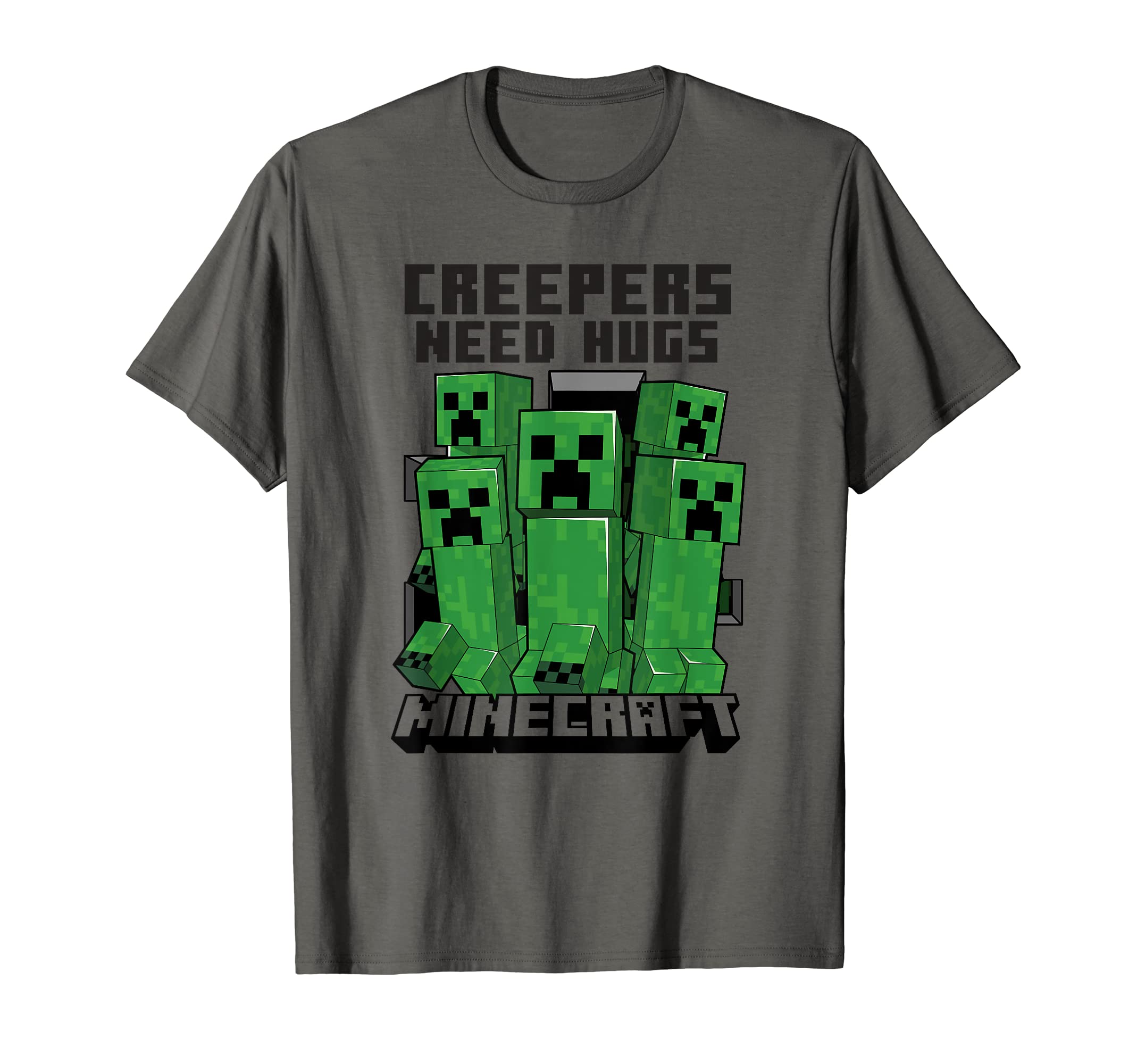 Amazon.com: Minecraft Creepers Need Hugs March T-Shirt : Clothing ...