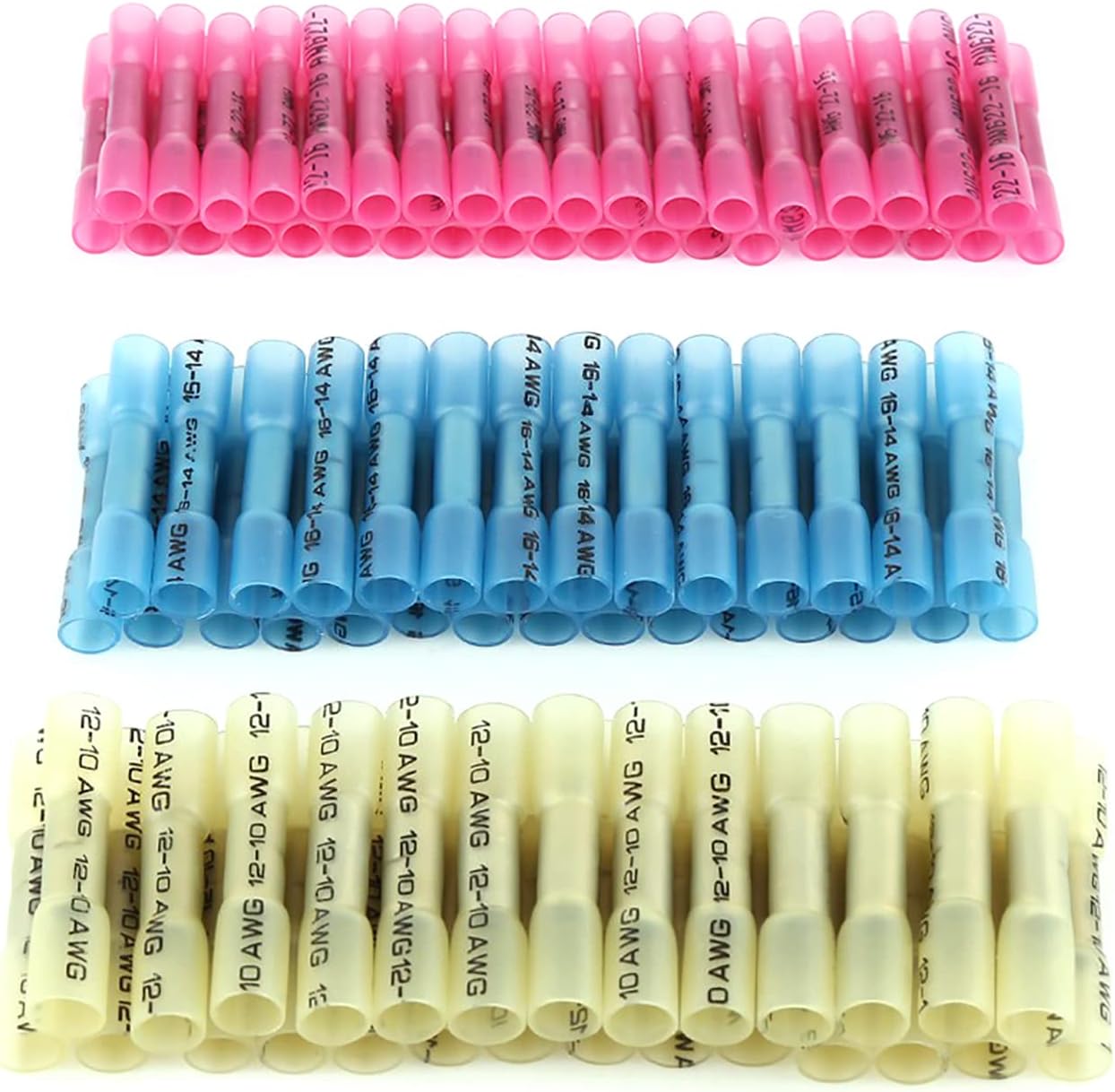 Amazon.com: 300pcs Assorted Insulated Terminals Butt Terminals Heat ...
