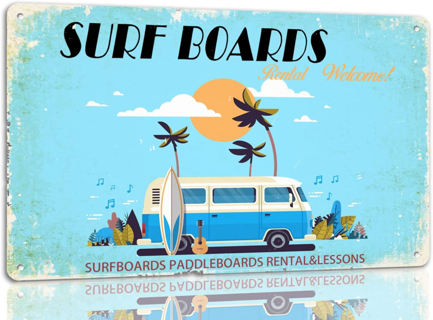 Amazon.com : Surf Boards Rental Metal Tin Sign Funny Beach Surf Decor ...