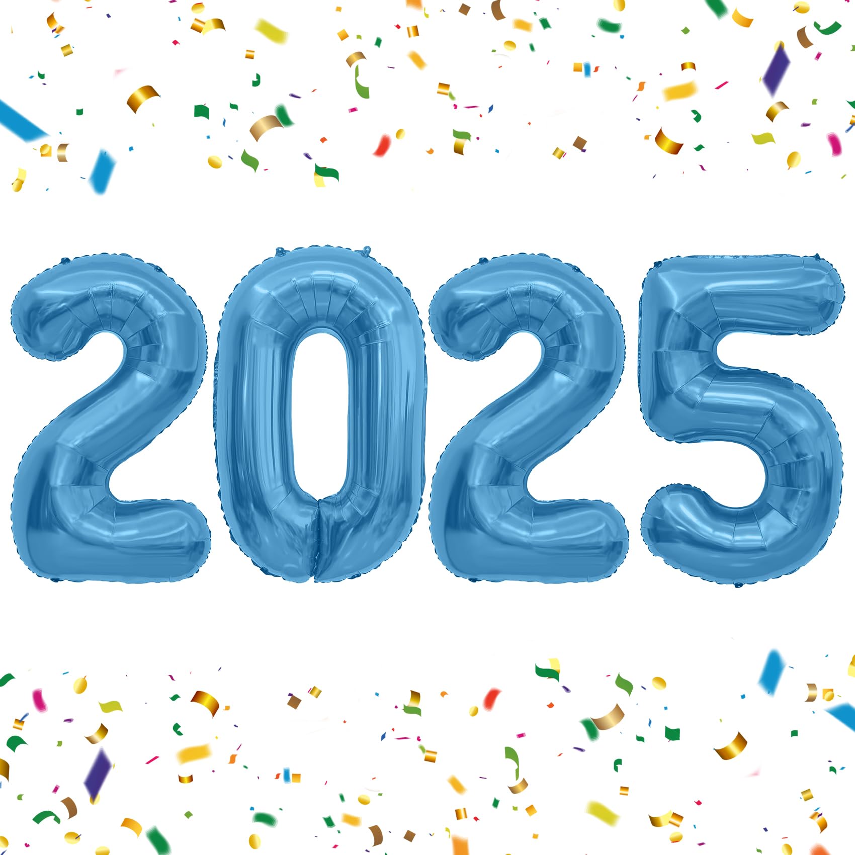 Amazon.com: 2025 Balloons Blue 2025 Foil Number Balloons, 40 inch 2025 ...