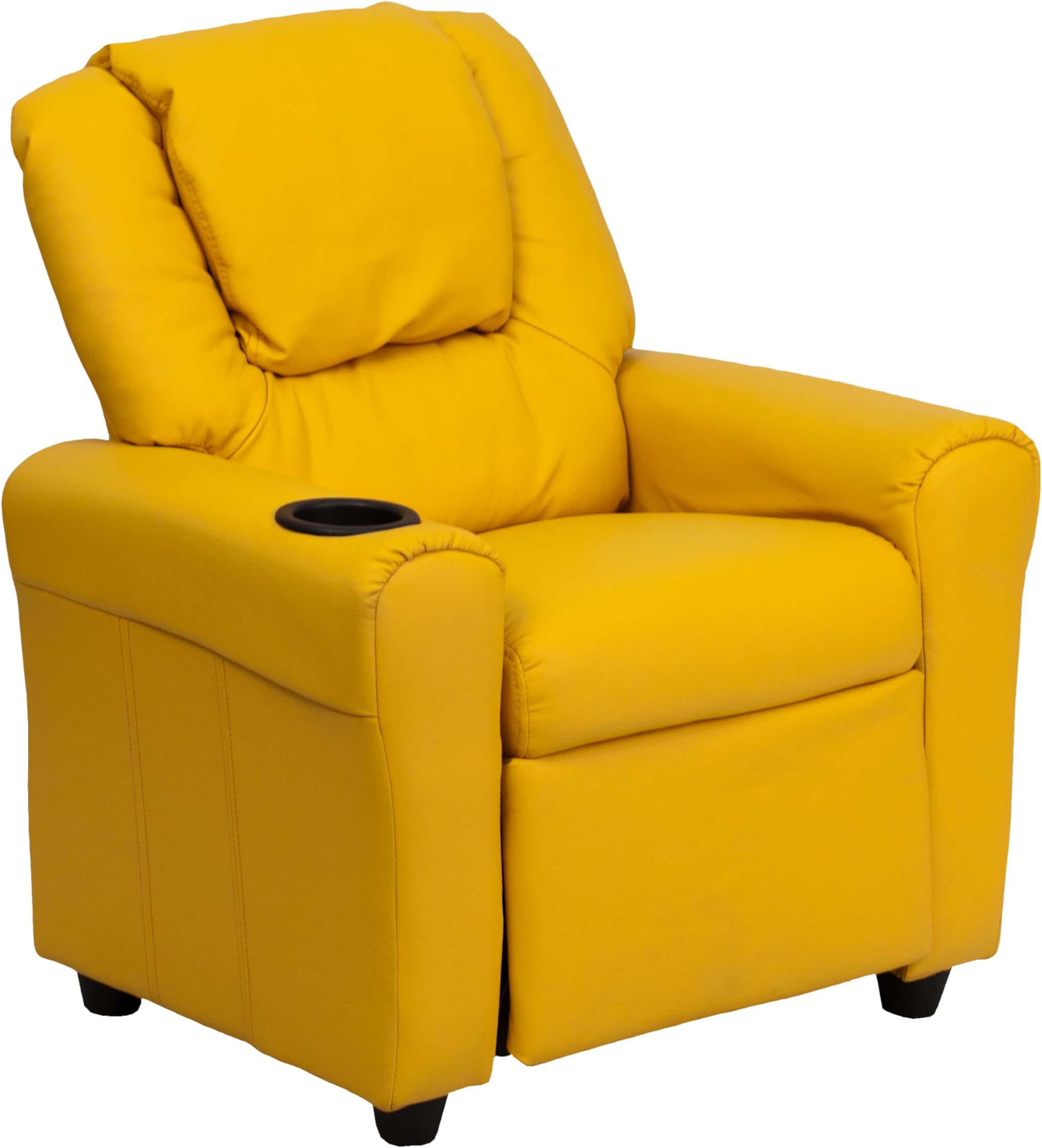 Amazon.com: Lilola Home Marisa Yellow PU Leather Kids Recliner Chair ...