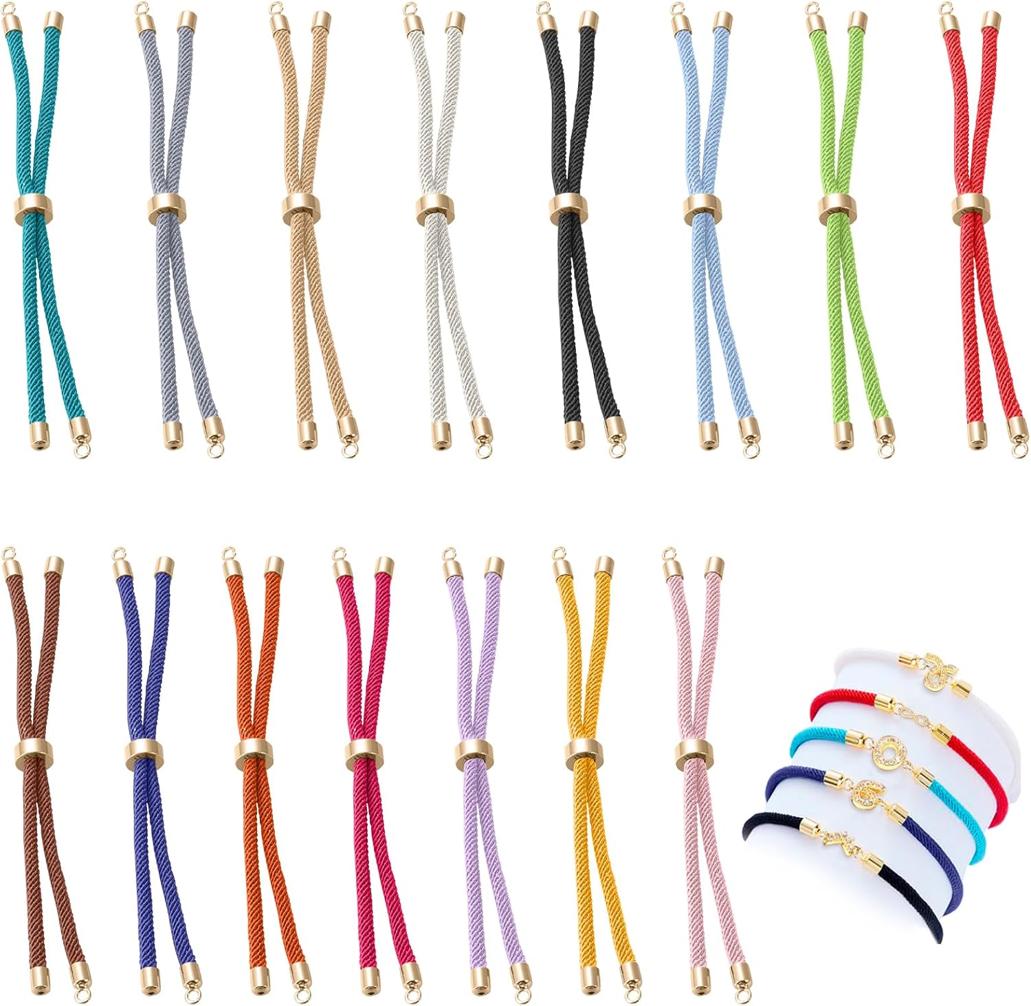Amazon.com: 15Pcs Adjustable Cord Bracelet for Jewelry Making, 15 ...