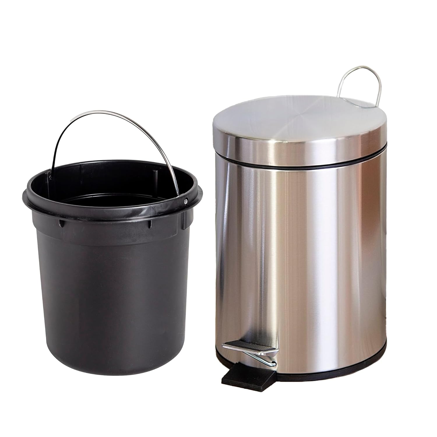 Vittak Lixeira 12 Litros Aço Inox com Pedal Emborrachado Balde ...