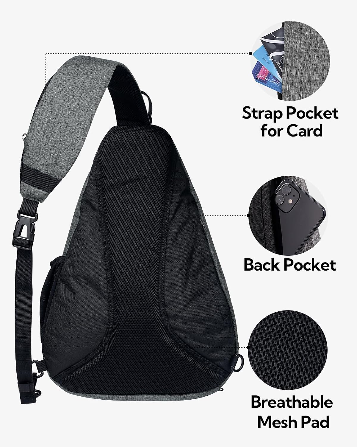 WATERFLY – Mochila casual tipo bandolera, para llevar en el pecho ...