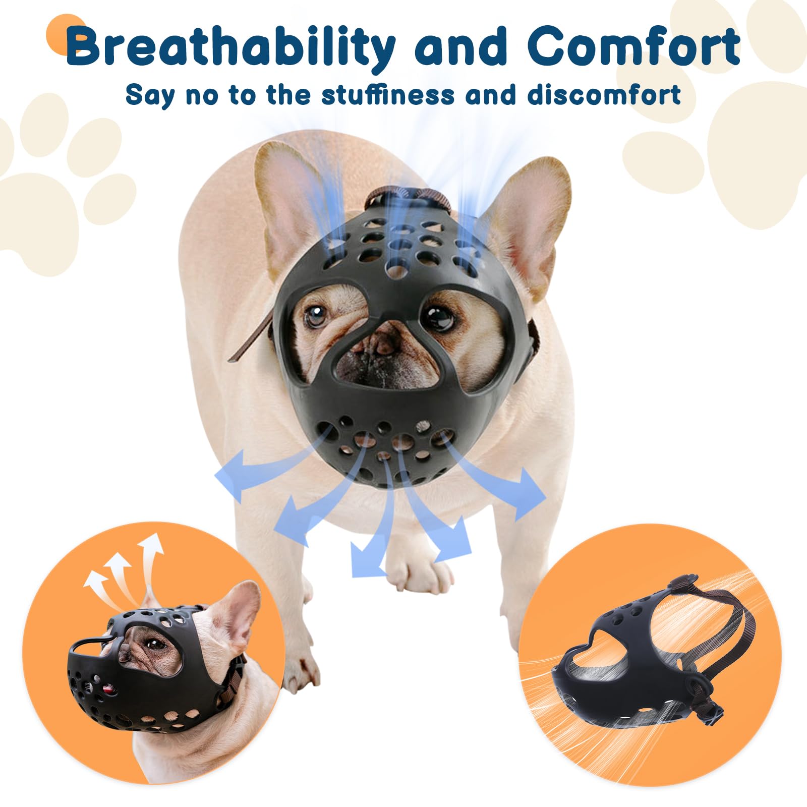 Snapklik.com : Dog Muzzle For Short Snout, Soft Frenchie Muzzle For ...