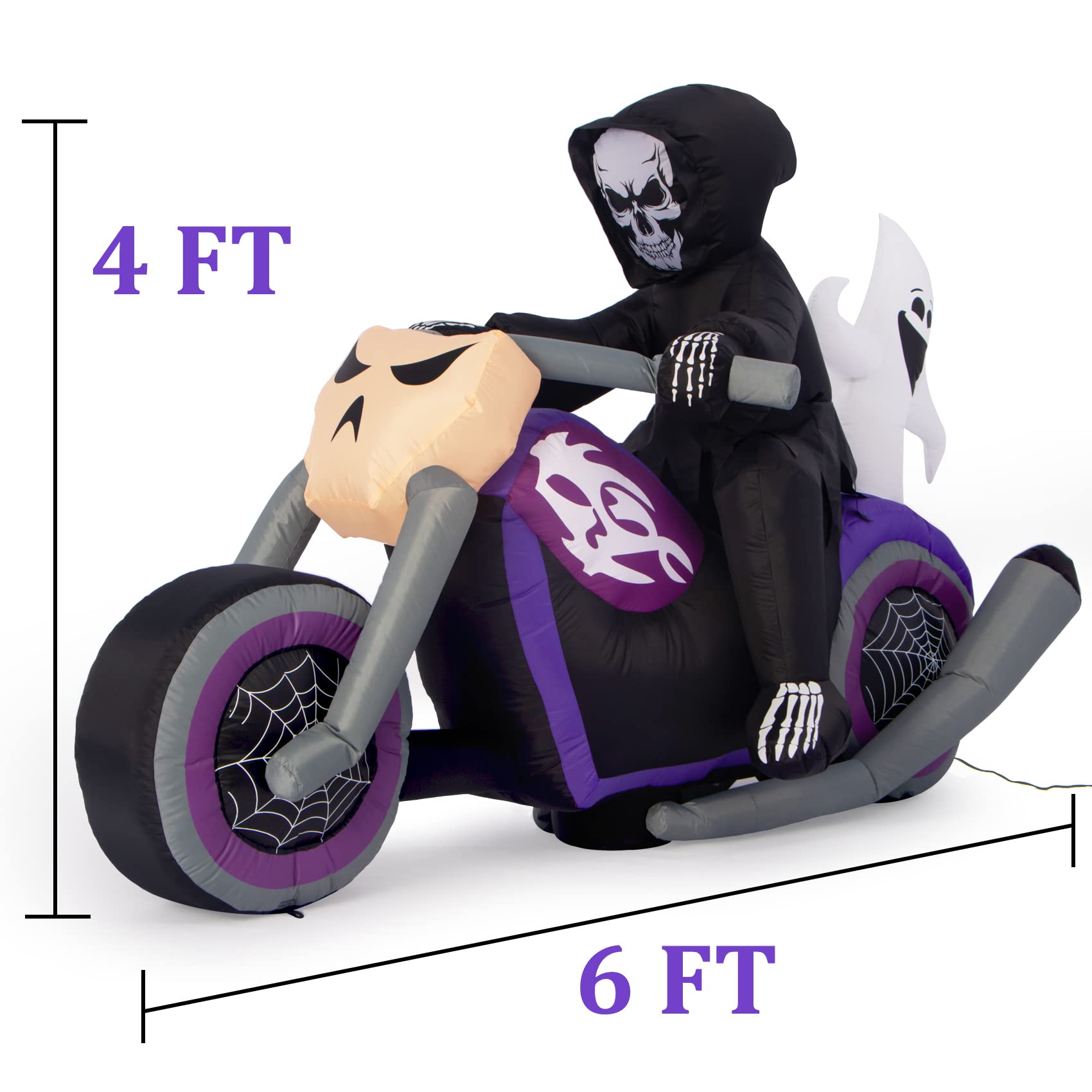 Snapklik.com : TOLOCO 6 FT Halloween Inflatable Ghost Riding On The ...
