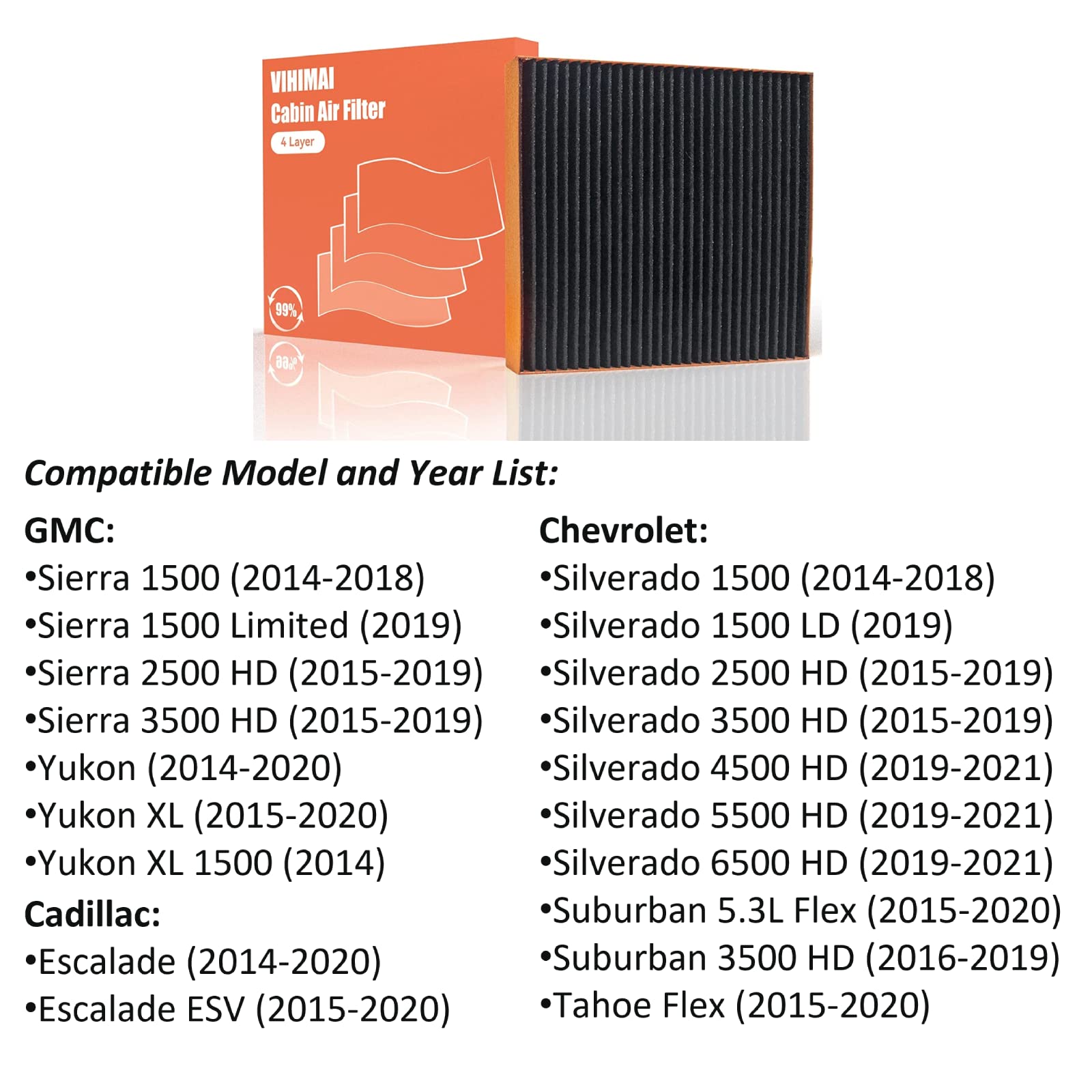 Snapklik.com : Cabin Air Filter For Yukon, Escalade, Silverado ...