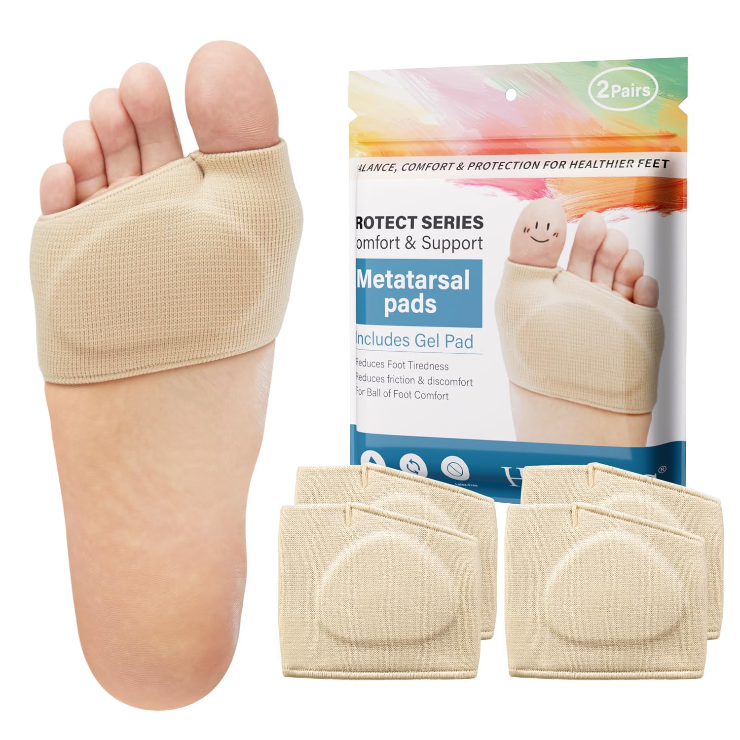 Amazon.com: HEMEXS Metatarsal Pads for Men and Women - Gel Cushions for ...