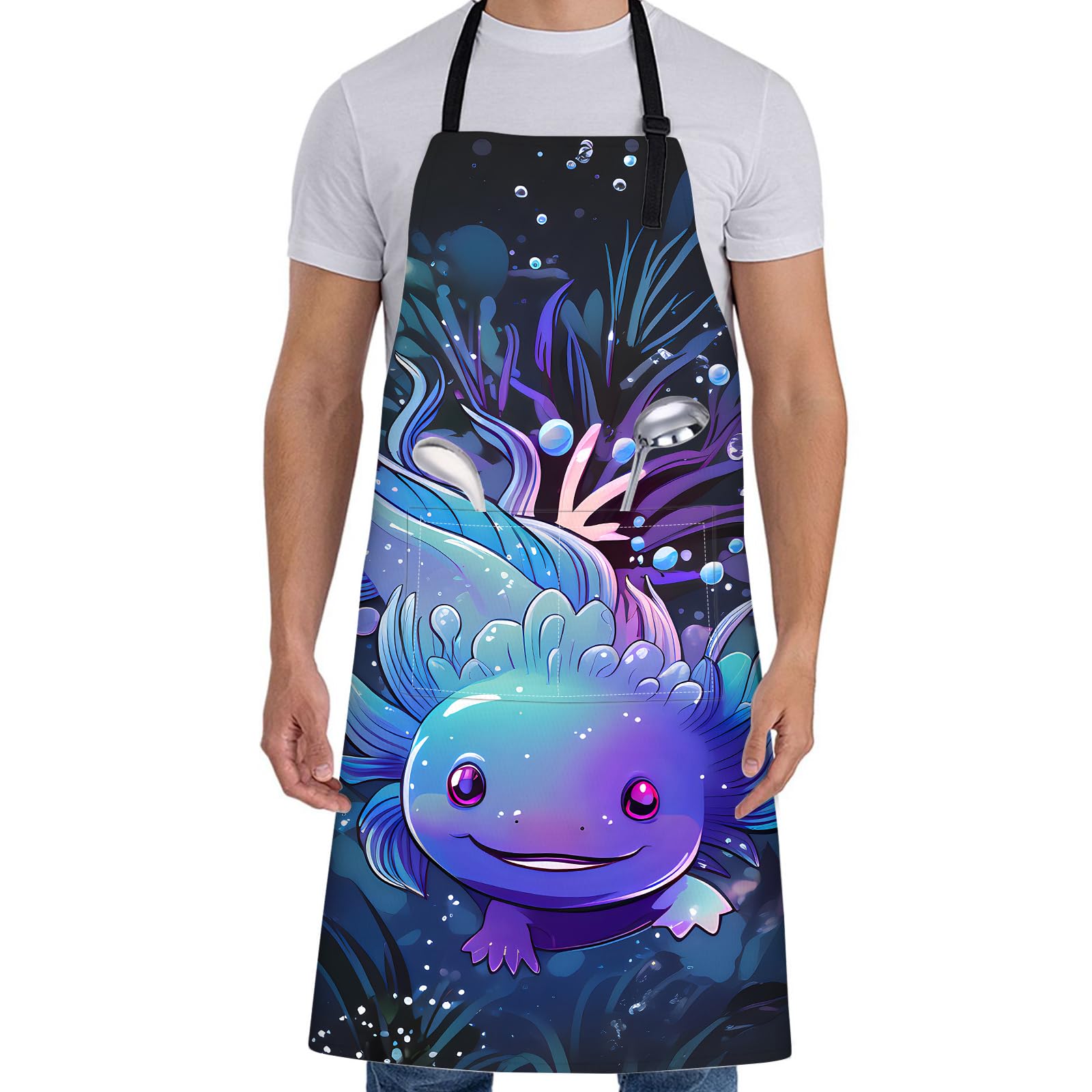 Amazon.com: ainori Cute Axolotl Apron for Women,28x33in,Fun Aquatic ...