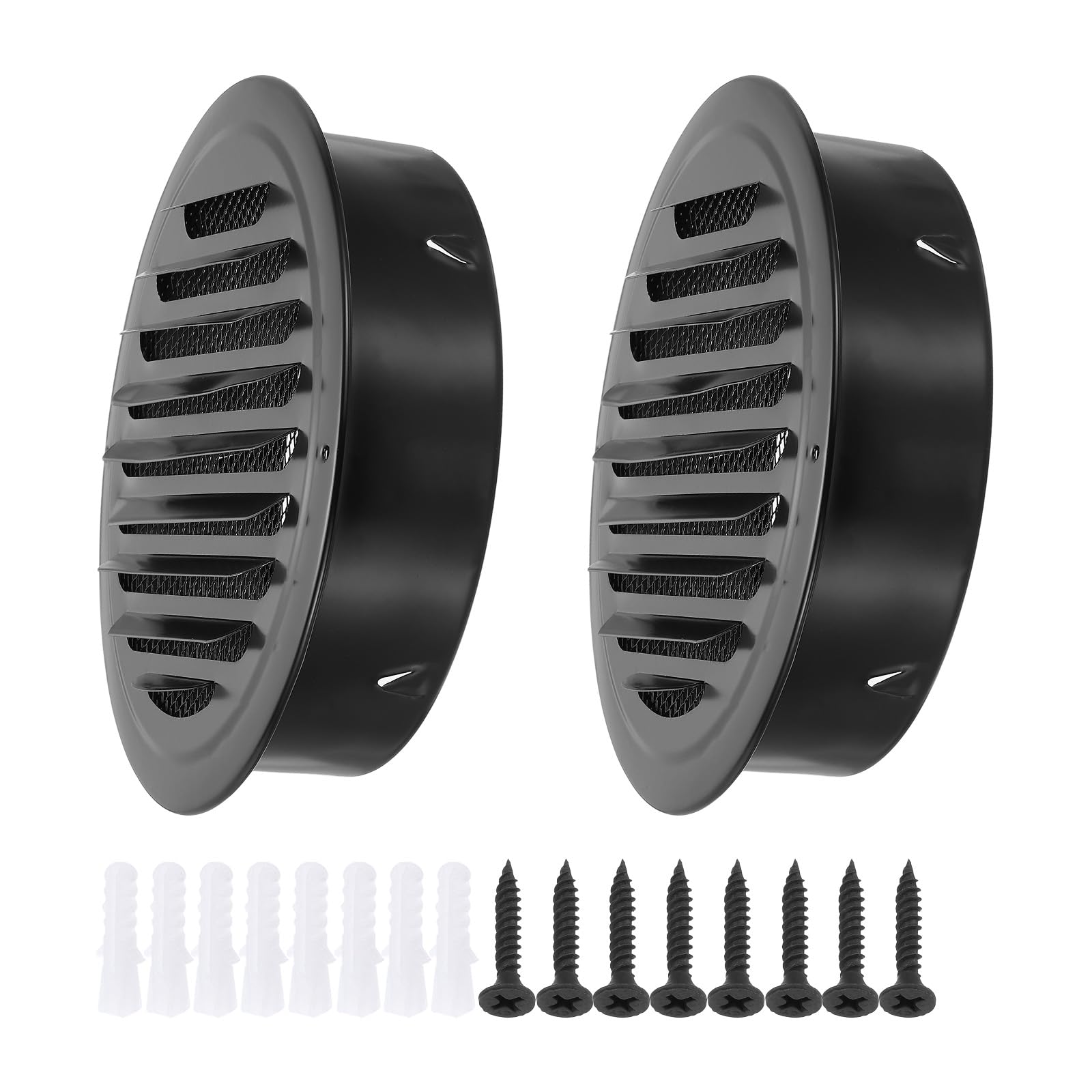PATIKIL 8″ Round Air Vent Cover, 2pcs Stainless Steel Louvered Wall ...