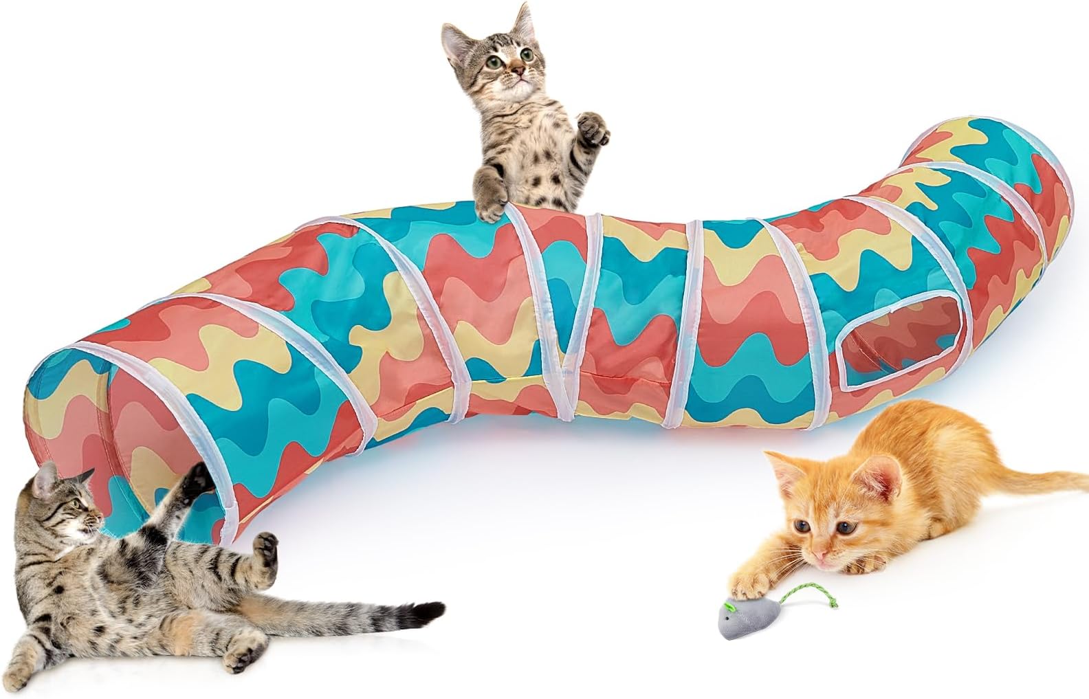 Amazon.com: Glittme Cat Tunnel, Cat Tunnels for Indoor Cats, S-Shape ...