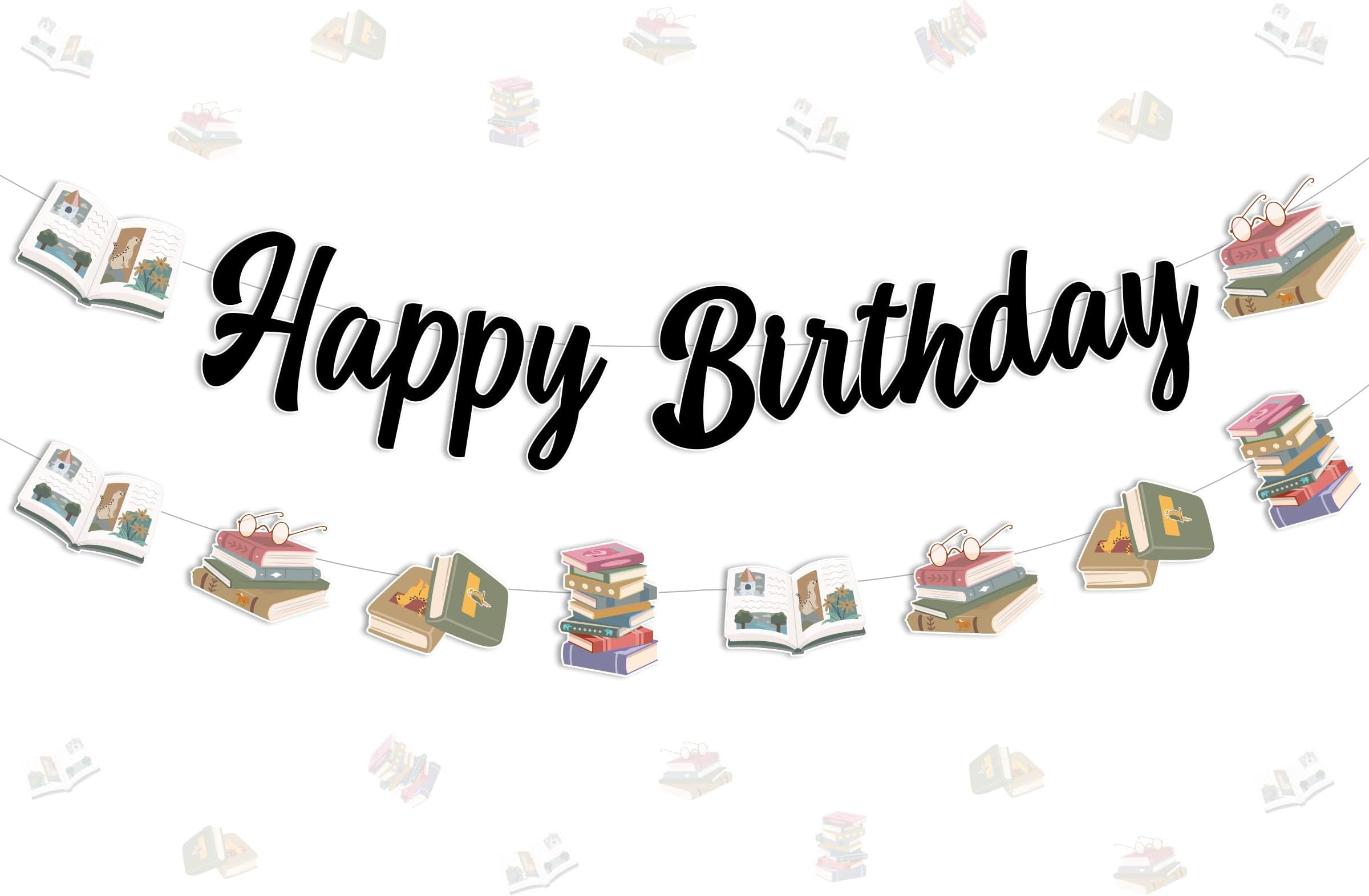 Amazon.com: JOYMEMO Storybook Birthday Decorations, Book Happy Birthday ...