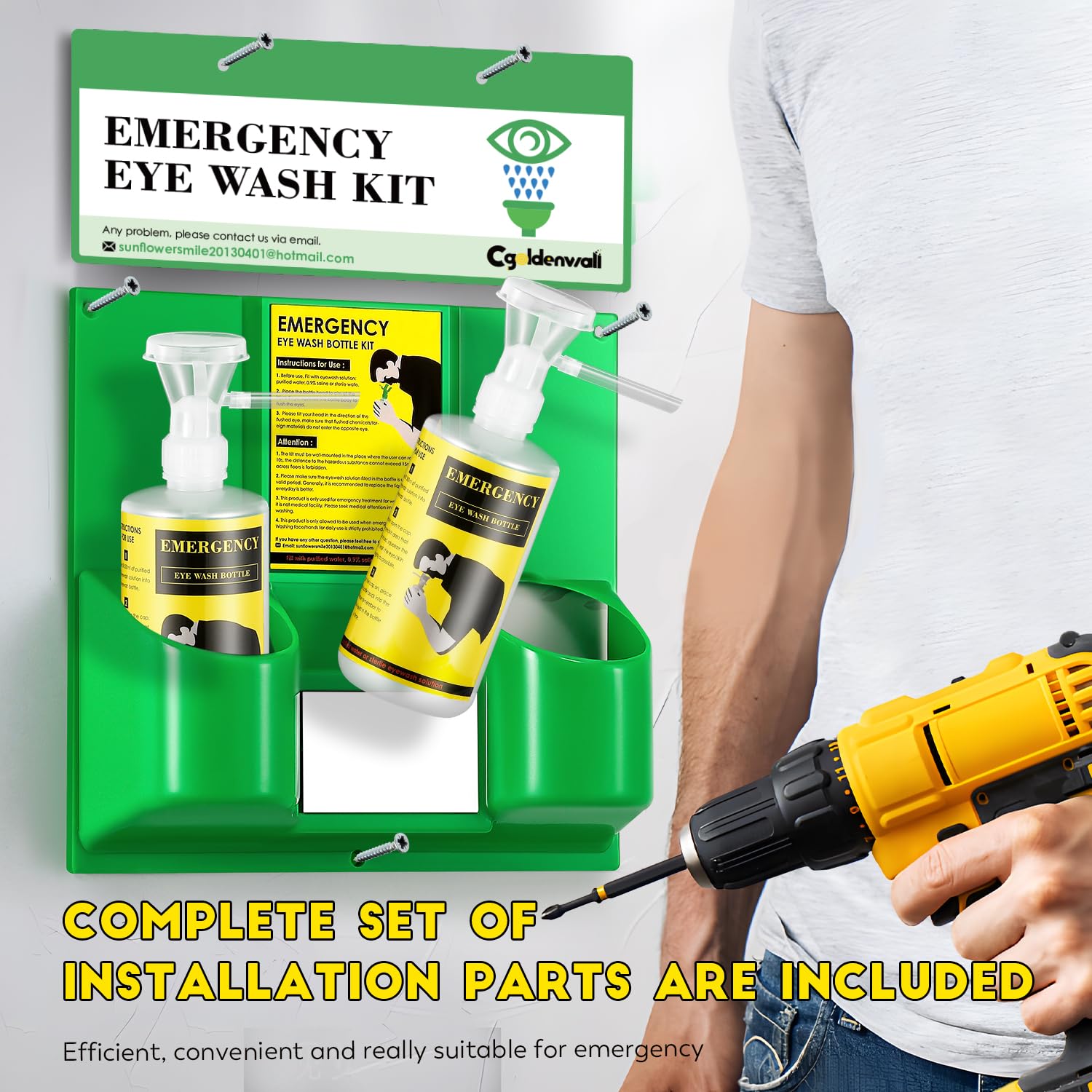 Snapklik.com : CGOLDENWALL Portable Eye Wash Station Wall Mounted ...