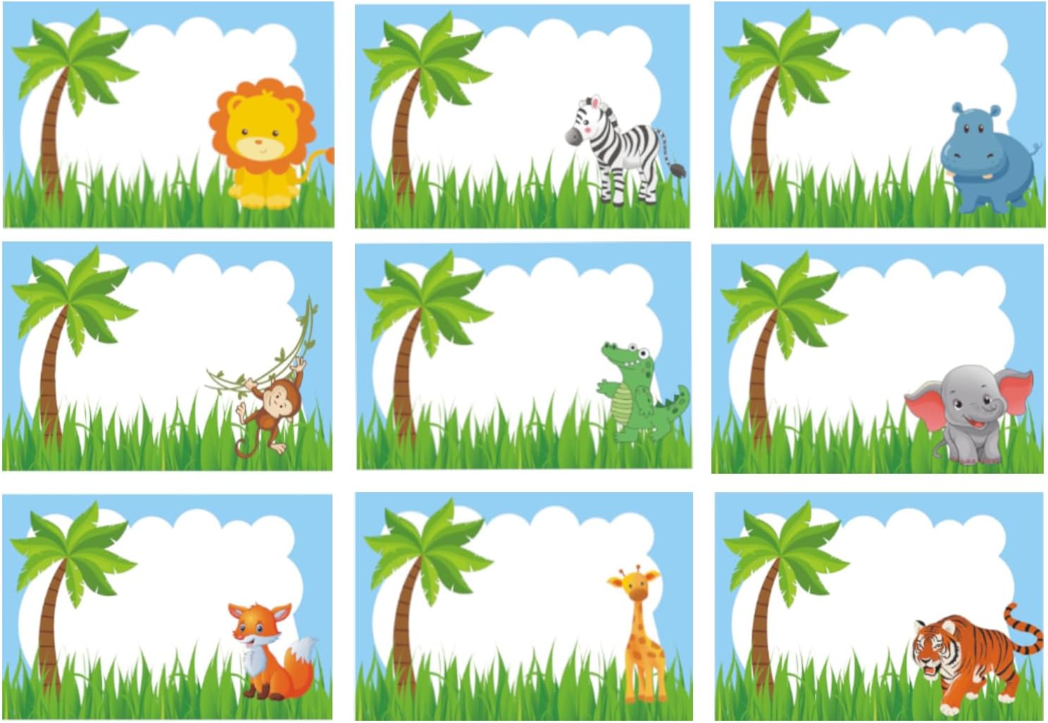 Amazon.com: YEAHBEAR 180 PCS Jungle Safari Animal Name Tags Stickers ...