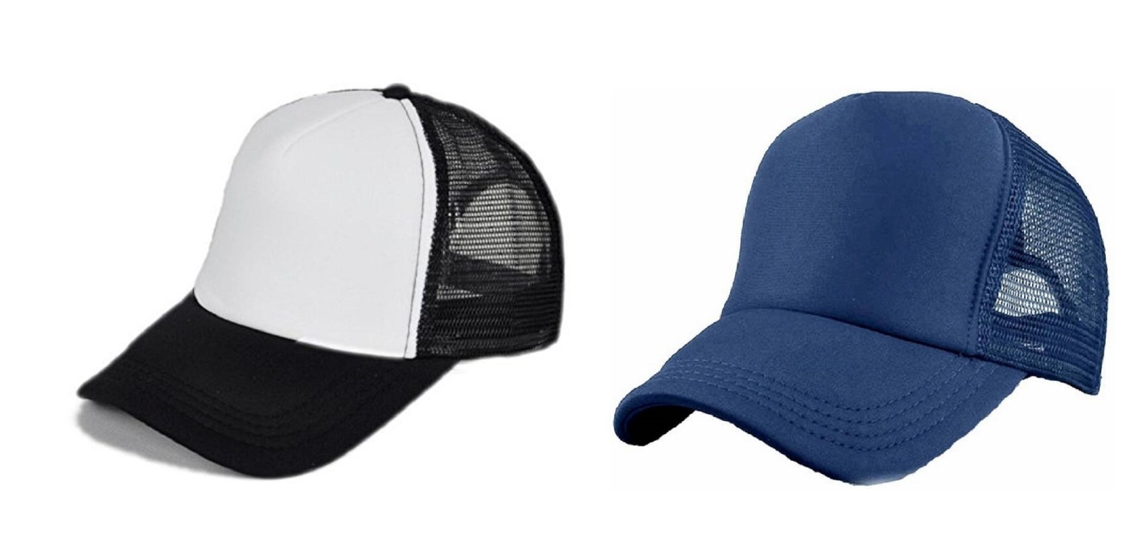 Buy Michelangelo Navy Half NET Cap and Black White Half Net Unisex Cap ...