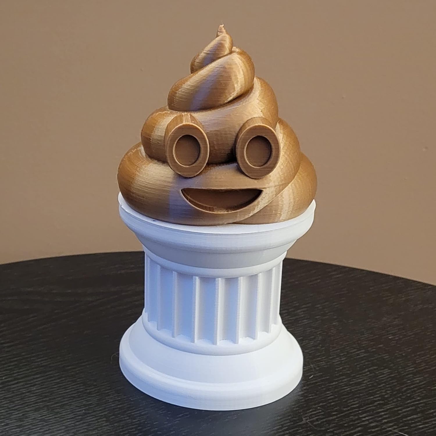 Amazon.com: Znet3D Poop Emoji Trophy - 6" inches Tall on a White Pillar ...
