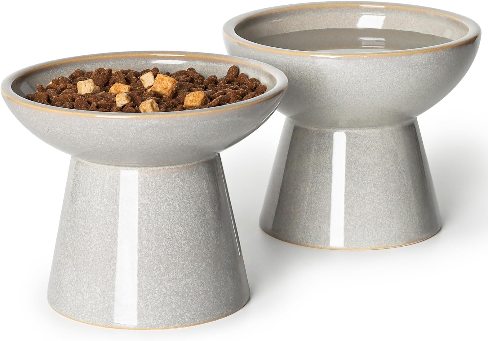 Amazon.com: LoeJan Elevated Cat Food and Water Bowls Set, Extra Wide ...
