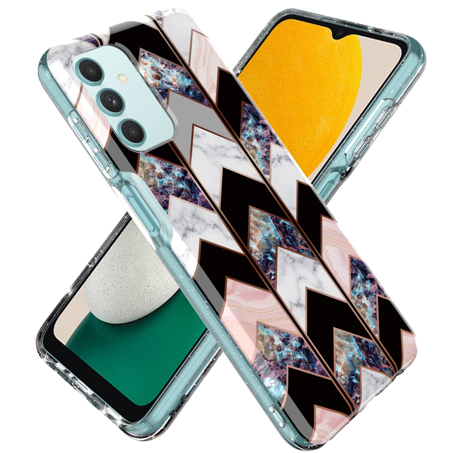 Samsung Galaxy A13 5G Case Shiny Rose Gold Wave Geometric Marble Case ...