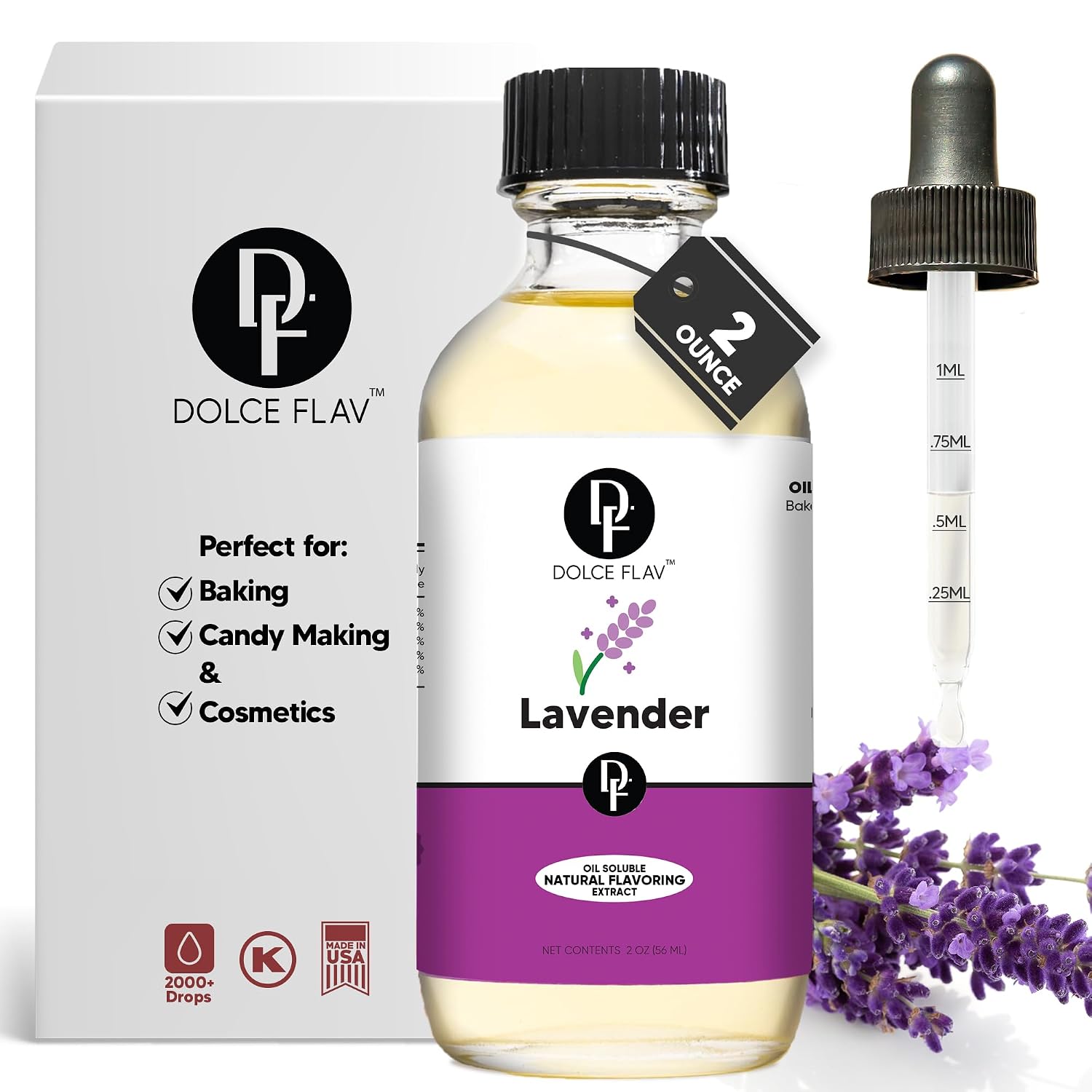 Amazon.com: Dolce Flav Natural Lavender Extract – 2 Ounce Oil-Soluble ...