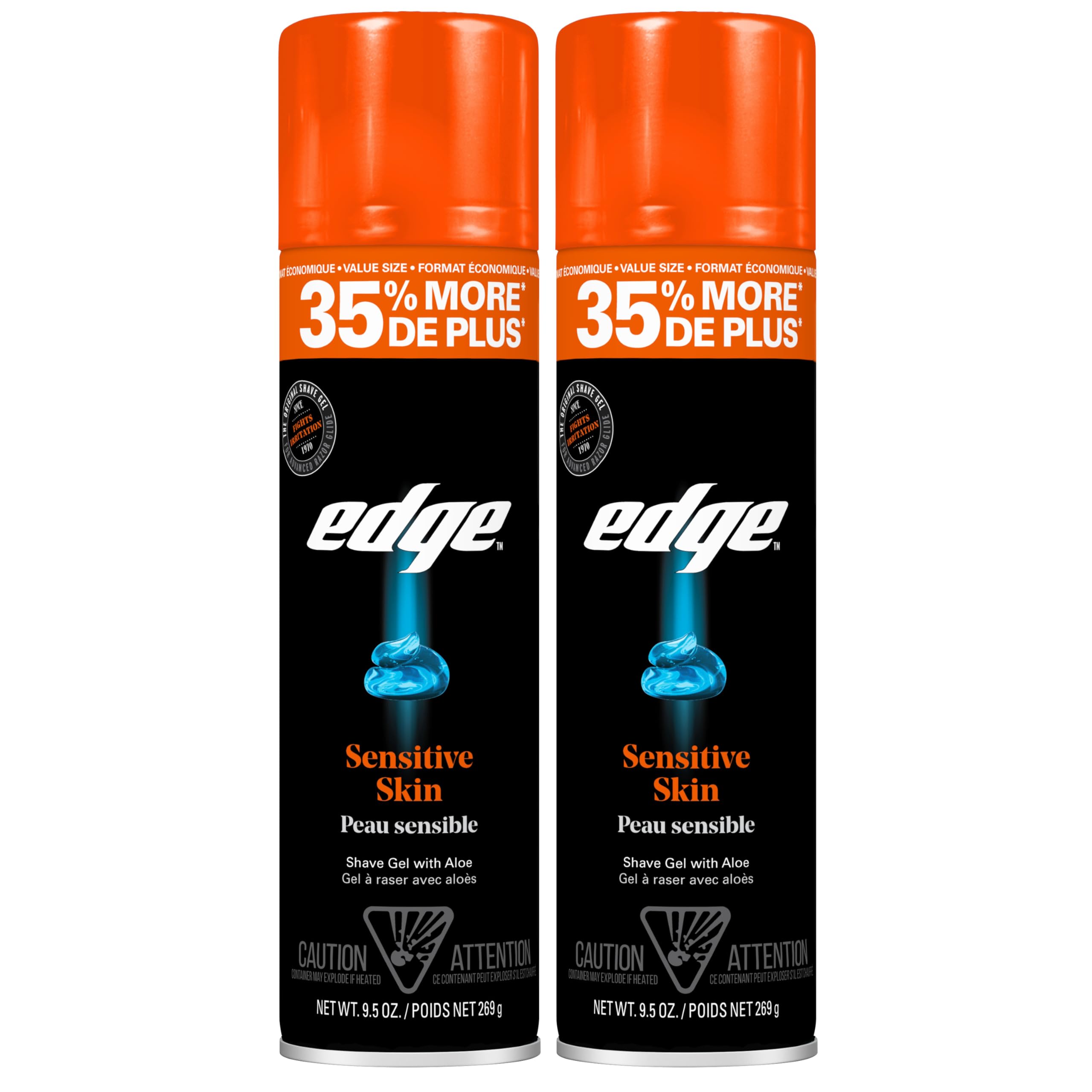 Amazon.com: Edge Shaving Gel for Men, 9.5oz, 2 Pack Mens Shave Gel with ...