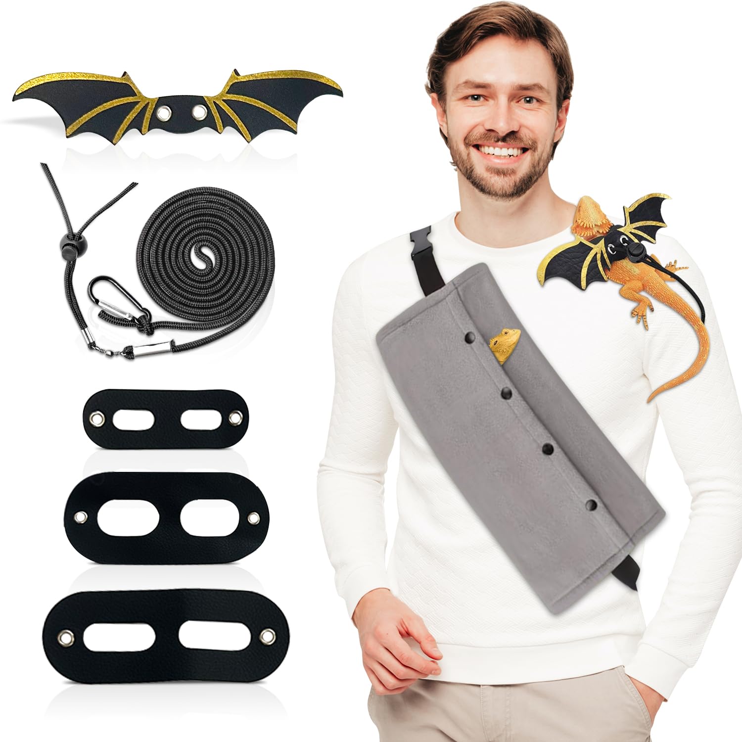 Amazon.com : Bearded Dragon Carrier and Harness, Suitable from Tiny ...