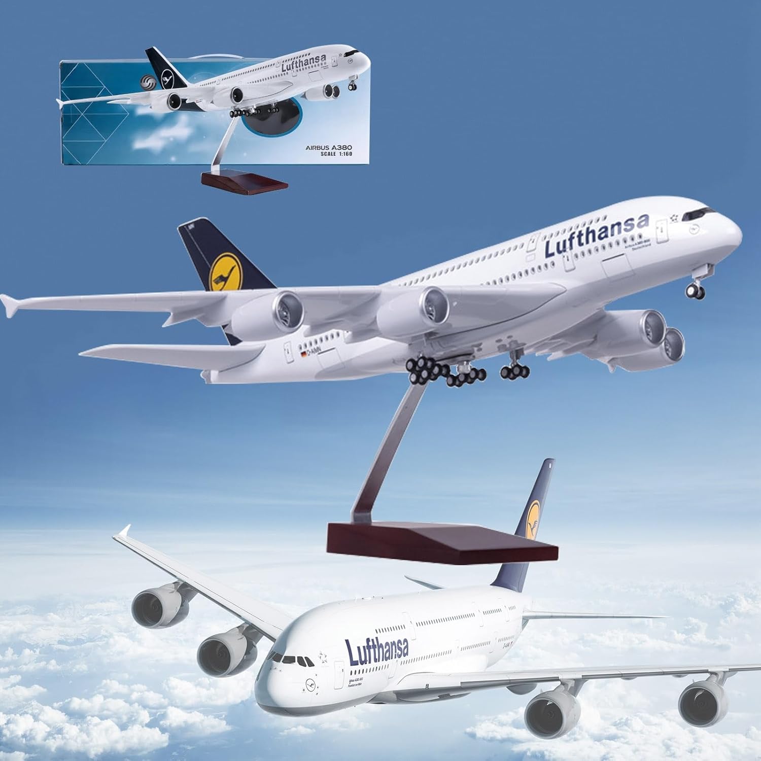 18.5 1160 Scale Model Airplane Lufthansa A380 Model Jet Collectibles ...