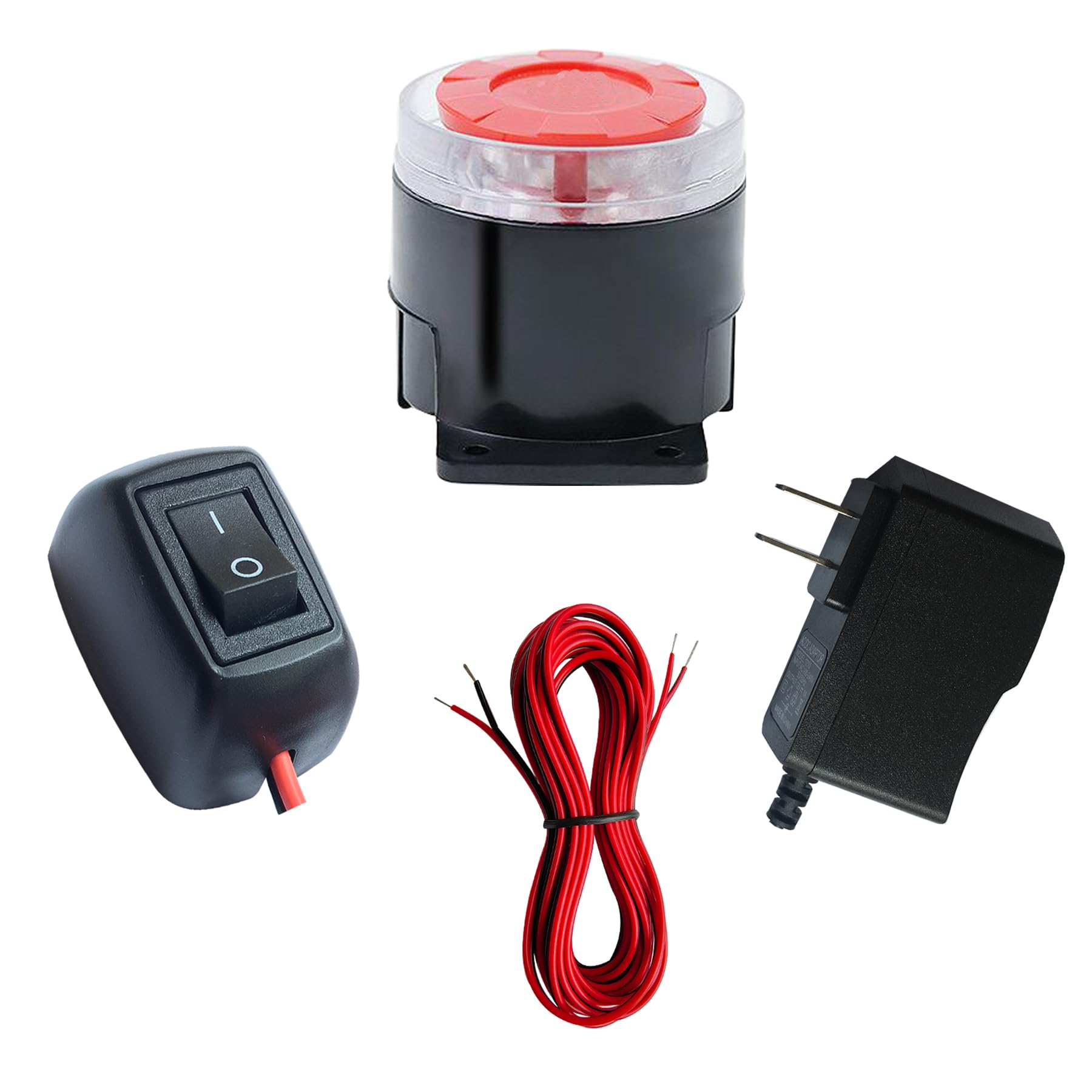 Amazon.com: Wired Horn Siren Alarm System for Home Security Red Light ...