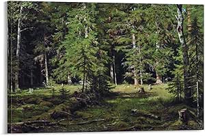 Amazon.com: KALAISI Ivan Shishkin Trees Landscape Realistic Style ...