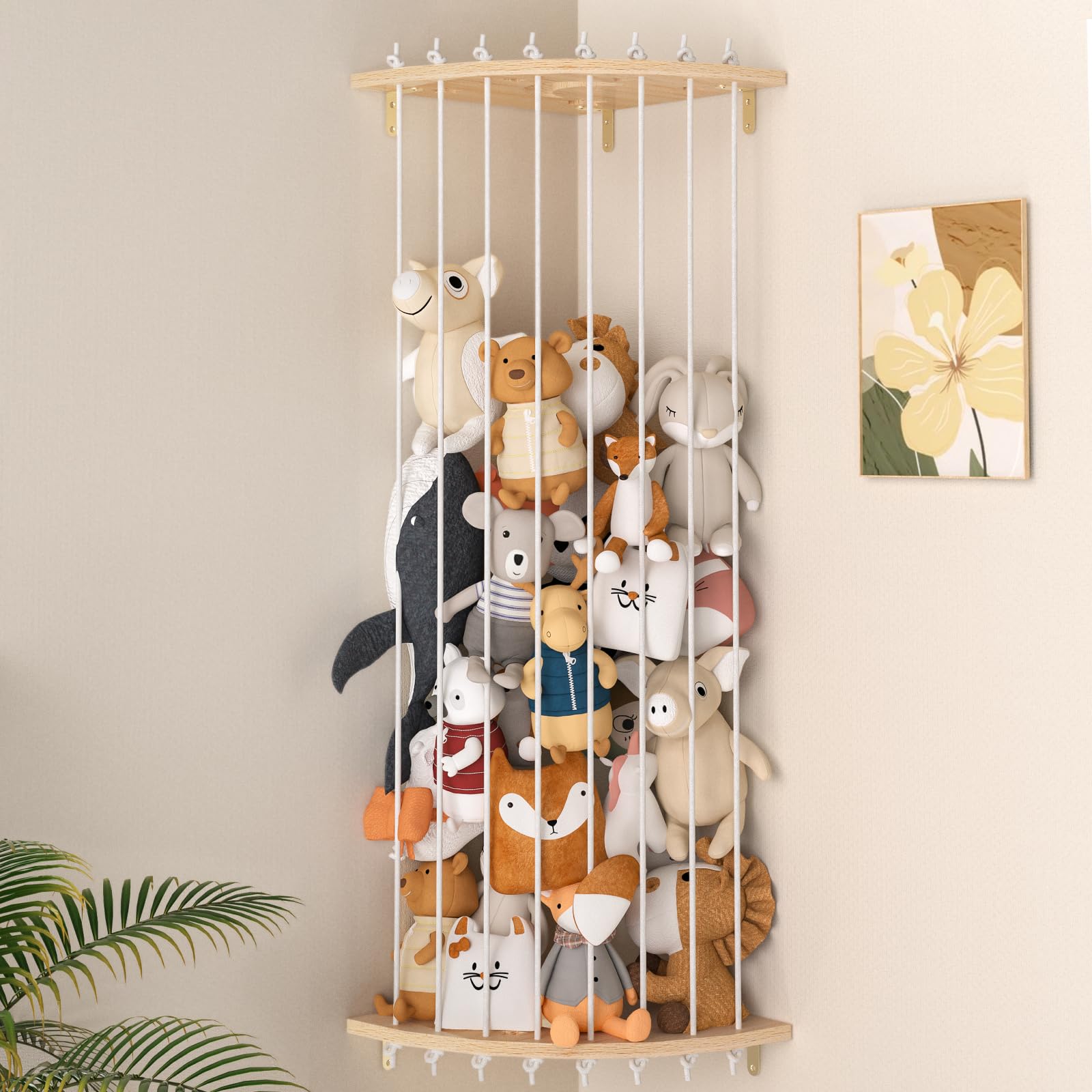 Wall Decor Stuffed Animal Storage Shelf Organizer (Patented) - Corner ...