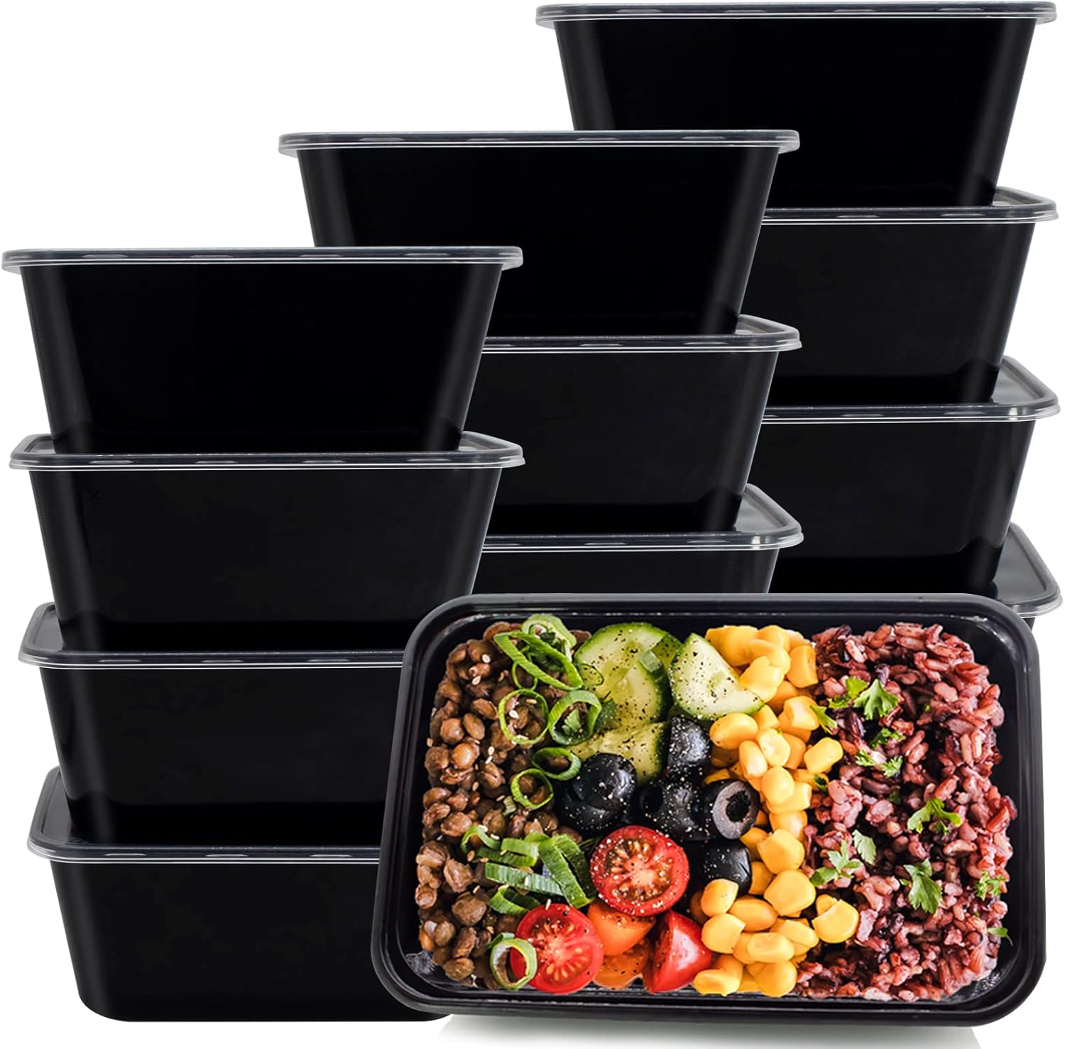 [Paquete de 50 onzas] Contenedor desechable para preparación de comidas ...