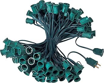 Minetom C9 Light Strand, 100 FT Christmas Stringer with 100 Sockets for ...