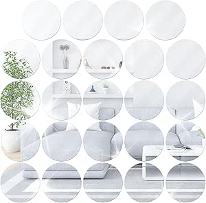 Amazon.com: Set of 24 Acrylic Round Mirror Plate 6" Circle Mirror Trays ...