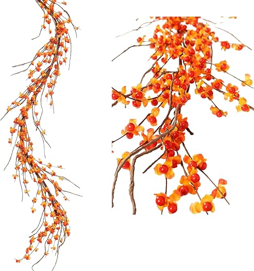 Amazon.com: Pudate Artificial Bittersweet Garland for Fall Décor 60 ...
