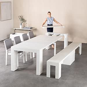 Amazon.com - Transformer Table Expandable Dining Table Set for 4 to 12, Living Room Furniture ...