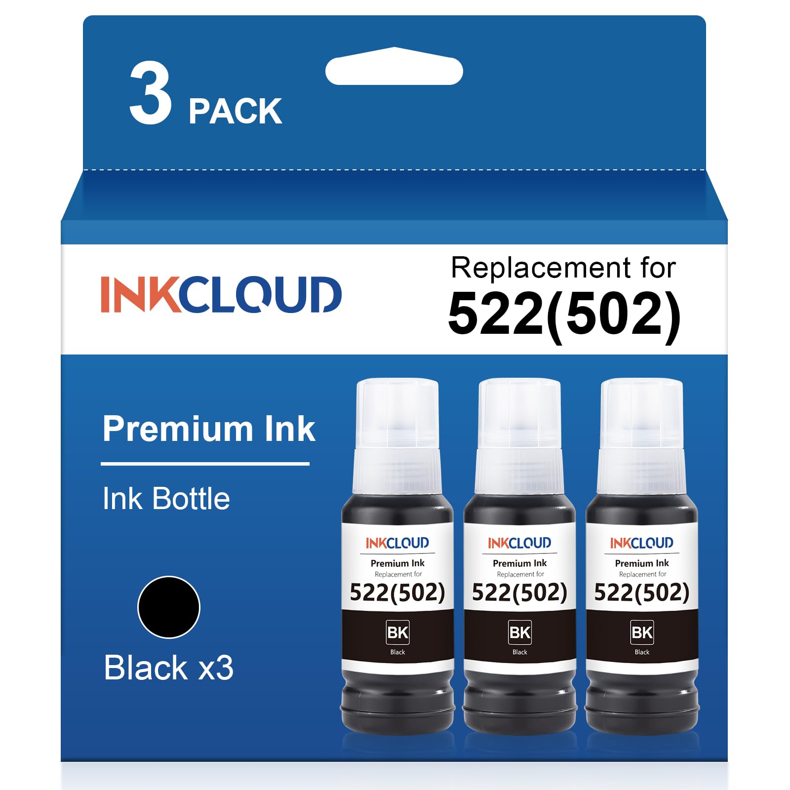 Amazon.com: 522 Black Ink Bottles Replacement for Epson 522 502 Ink ...