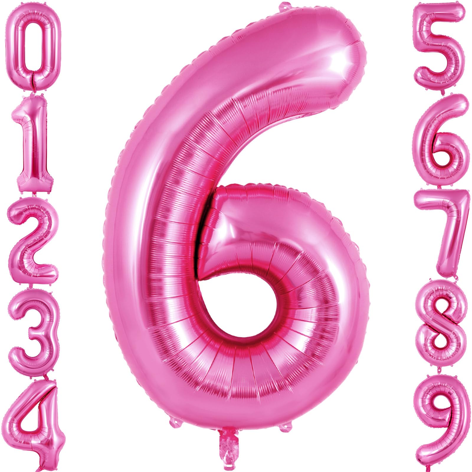 Amazon.com: Pink Number 6 Balloon 40 Inch, Big Large Foil Helium Hot ...