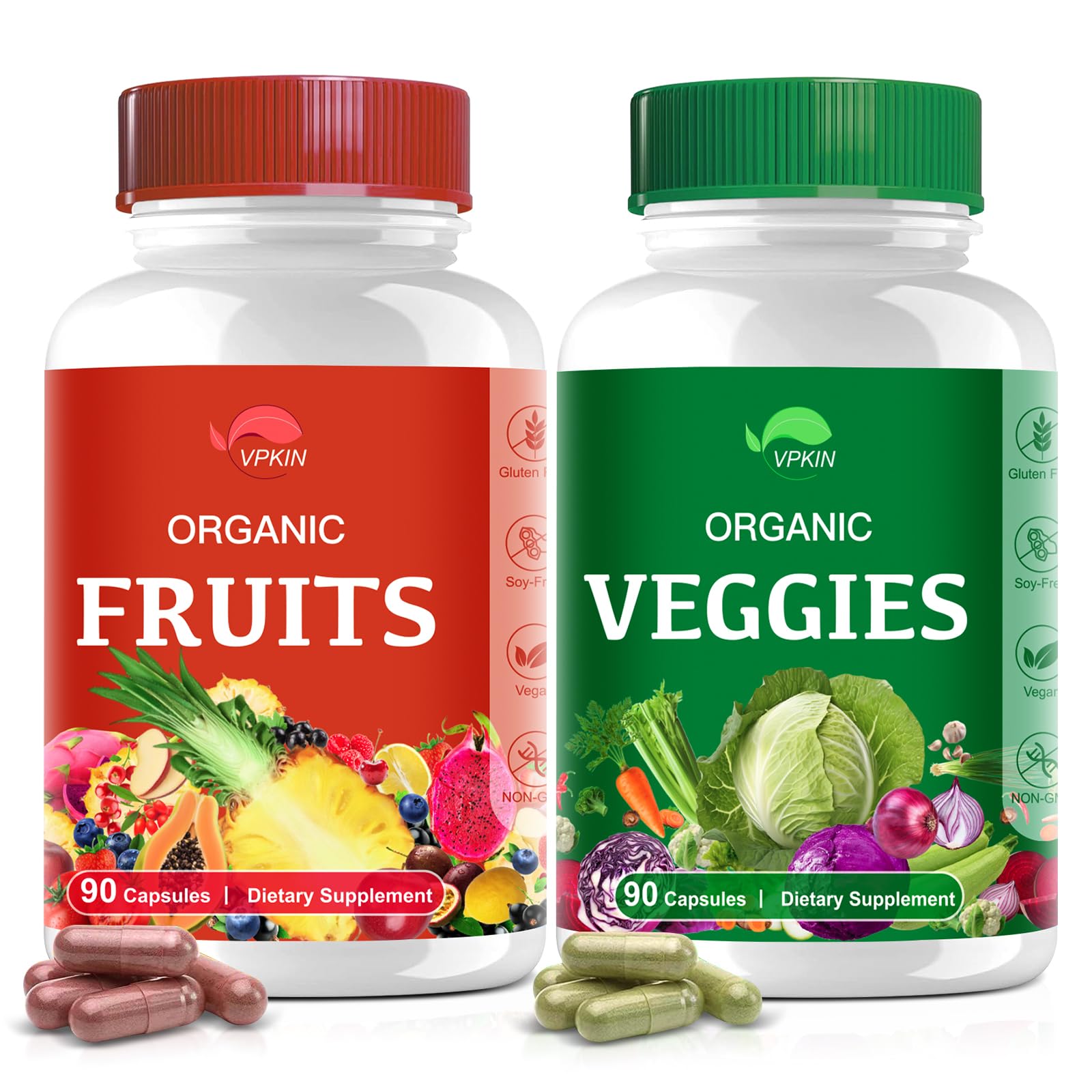 Amazon.com: VPKIN Organic Fruit and Veggie Supplement,Superfood Vitamin ...