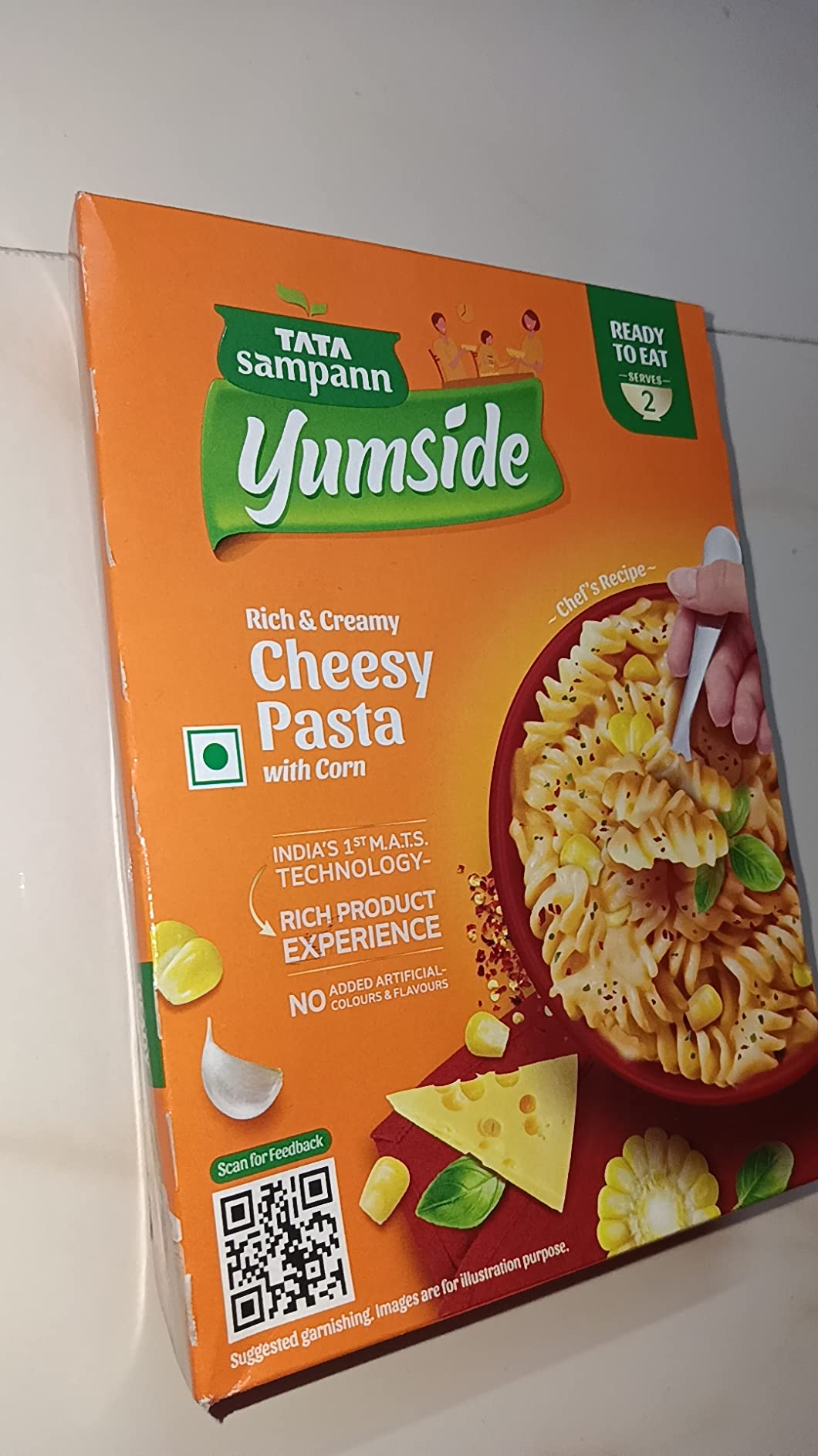 Tata Sampann Yumside Cheesy Instant Pasta with Corn, 285g, Ready to Eat ...
