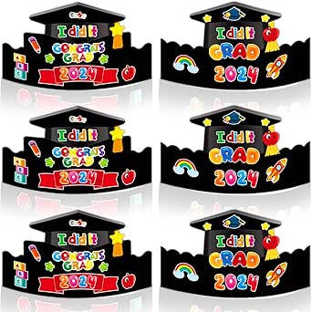 Amazon.com: WhatSign 24 Sets Preschool Graduation Paper Cap Crafts ...