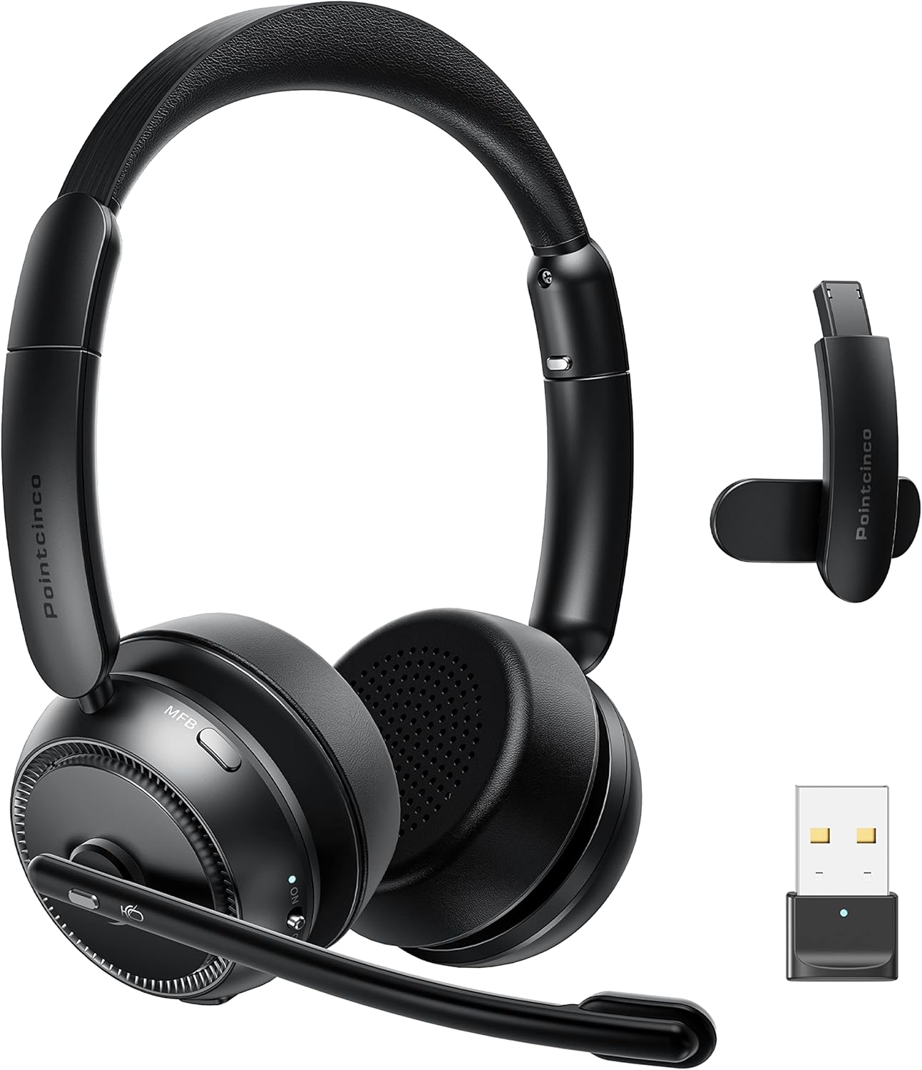 Pointcinco Bluetooth Headset with Noise Canceling Microphone ...