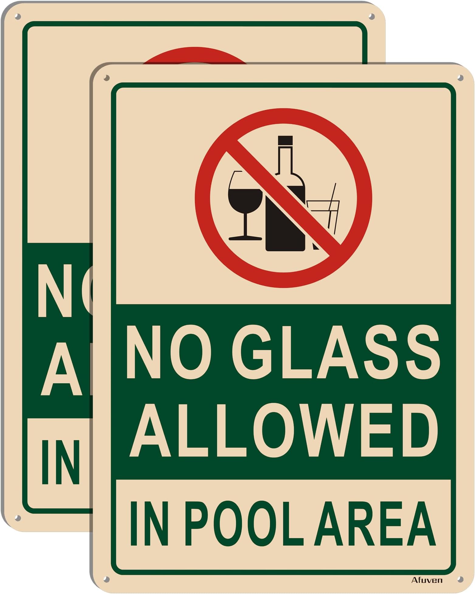 Amazon.com: No Alcohol In Pool Area Sign, 10x14 Inches, Rust Free .040 ...