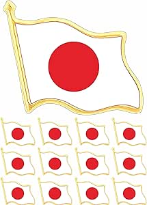 Amazon.com: CINFAC 12/25/50 pcs Small metal Japanese flag lapel pin ...