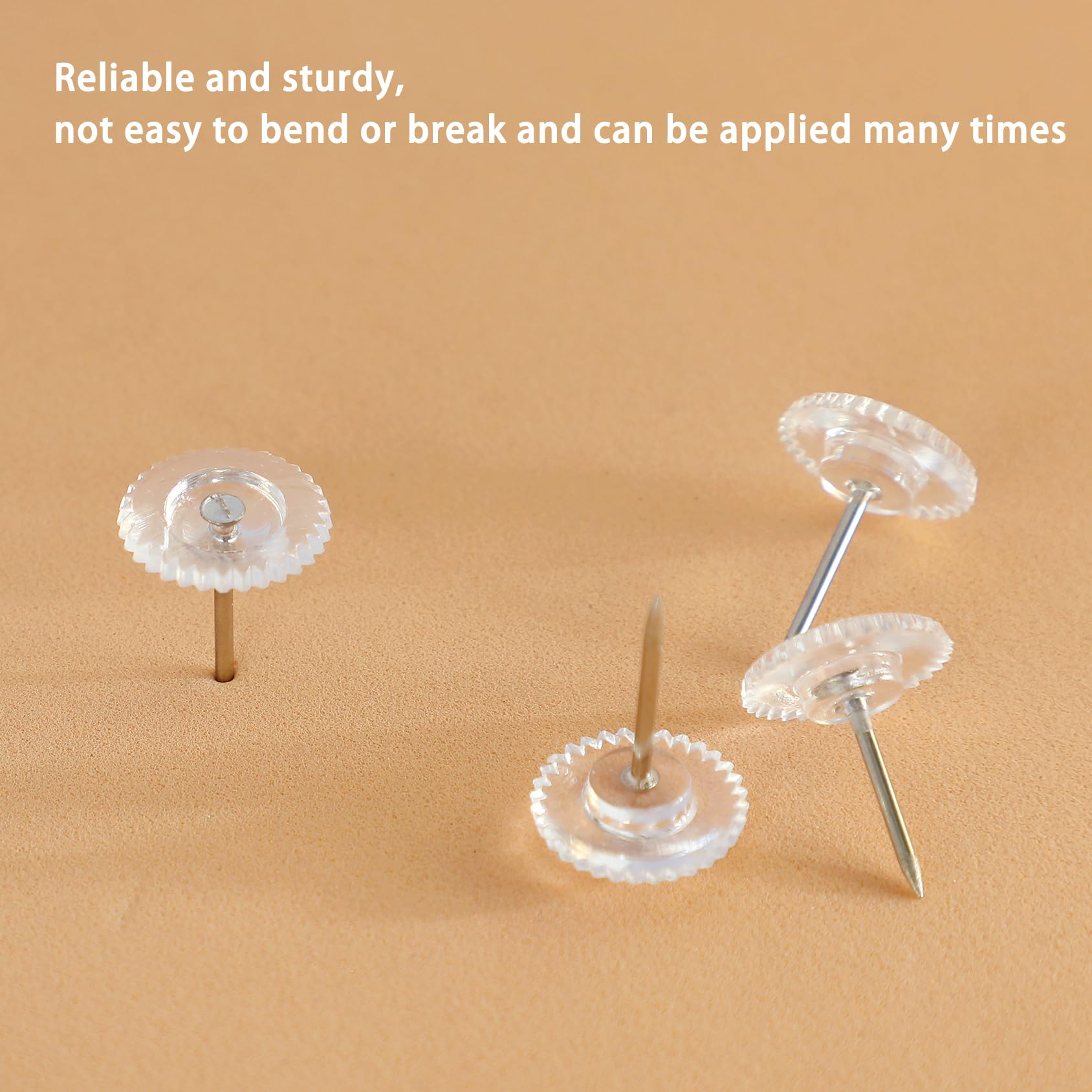 Snapklik.com : Viaky 200 Pcs Push Pins Tacks, Clear Thumb Tacks Plastic ...