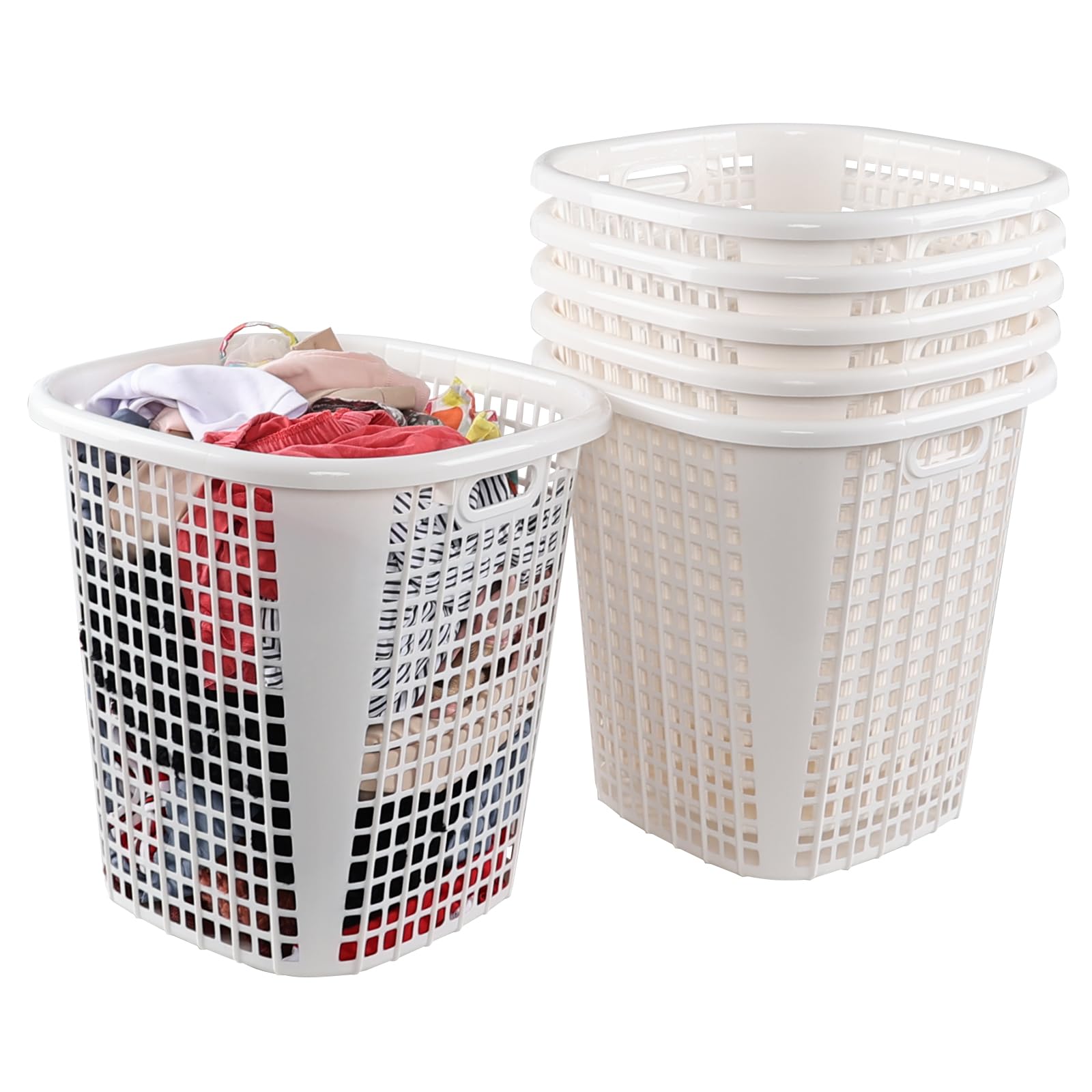 Amazon.com: Fiazony 50 L Tall Plastic Laundry Storage Basket for Home ...