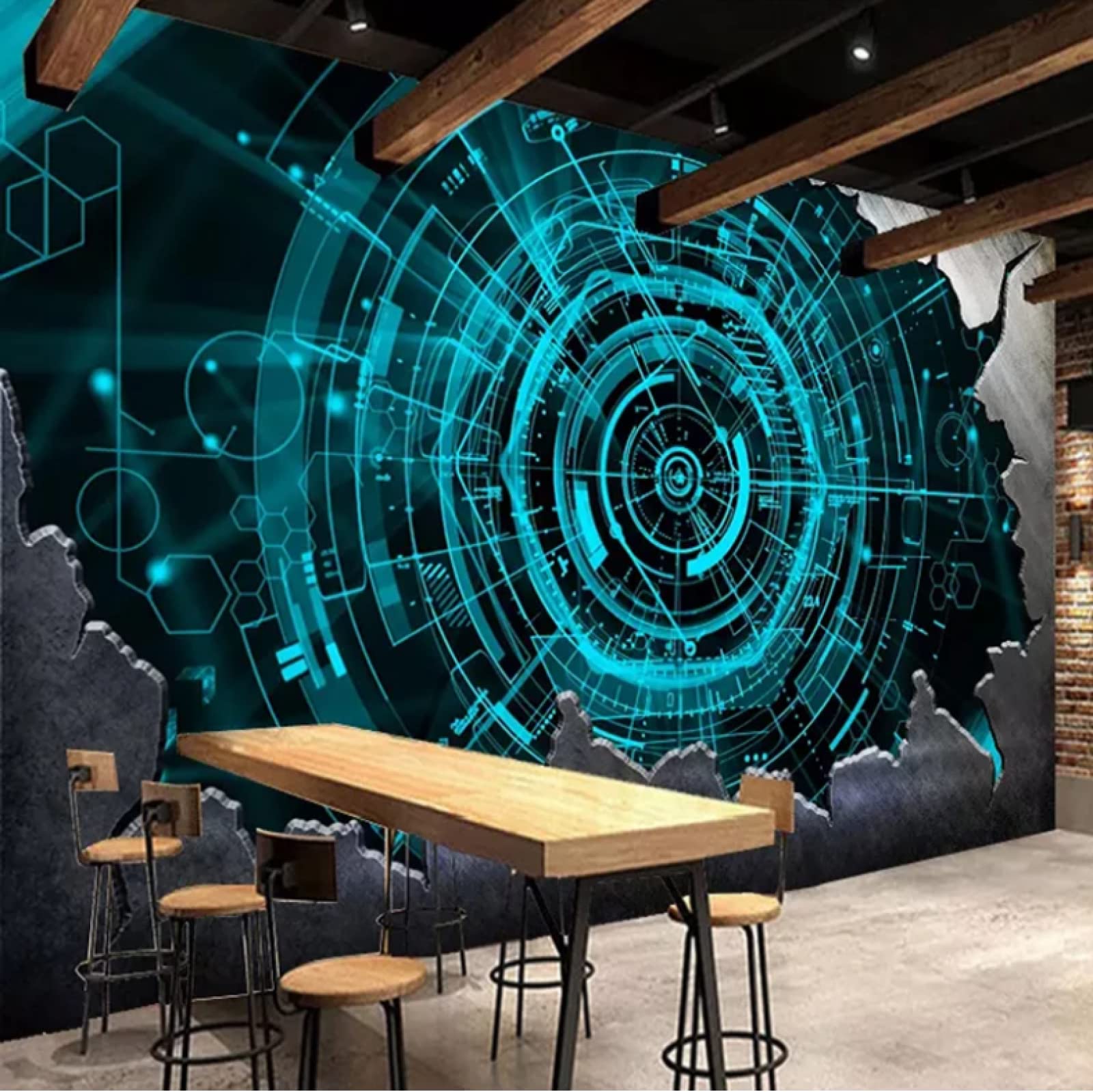 Effect Art Wallpaper TV Unit Luxurious Leaves Line Art Wallpaper