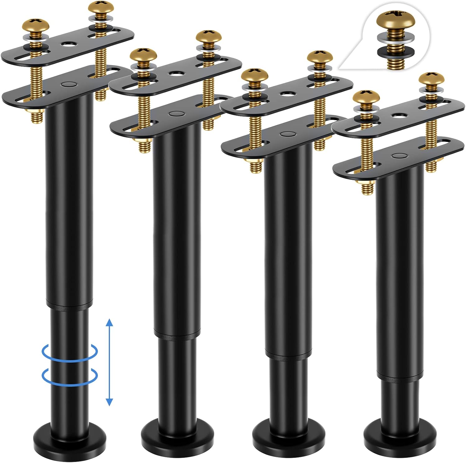 Amazon.com: O.HSNYIU Upgrade 4Pcs Bed Legs Support, Adjustable Metal ...