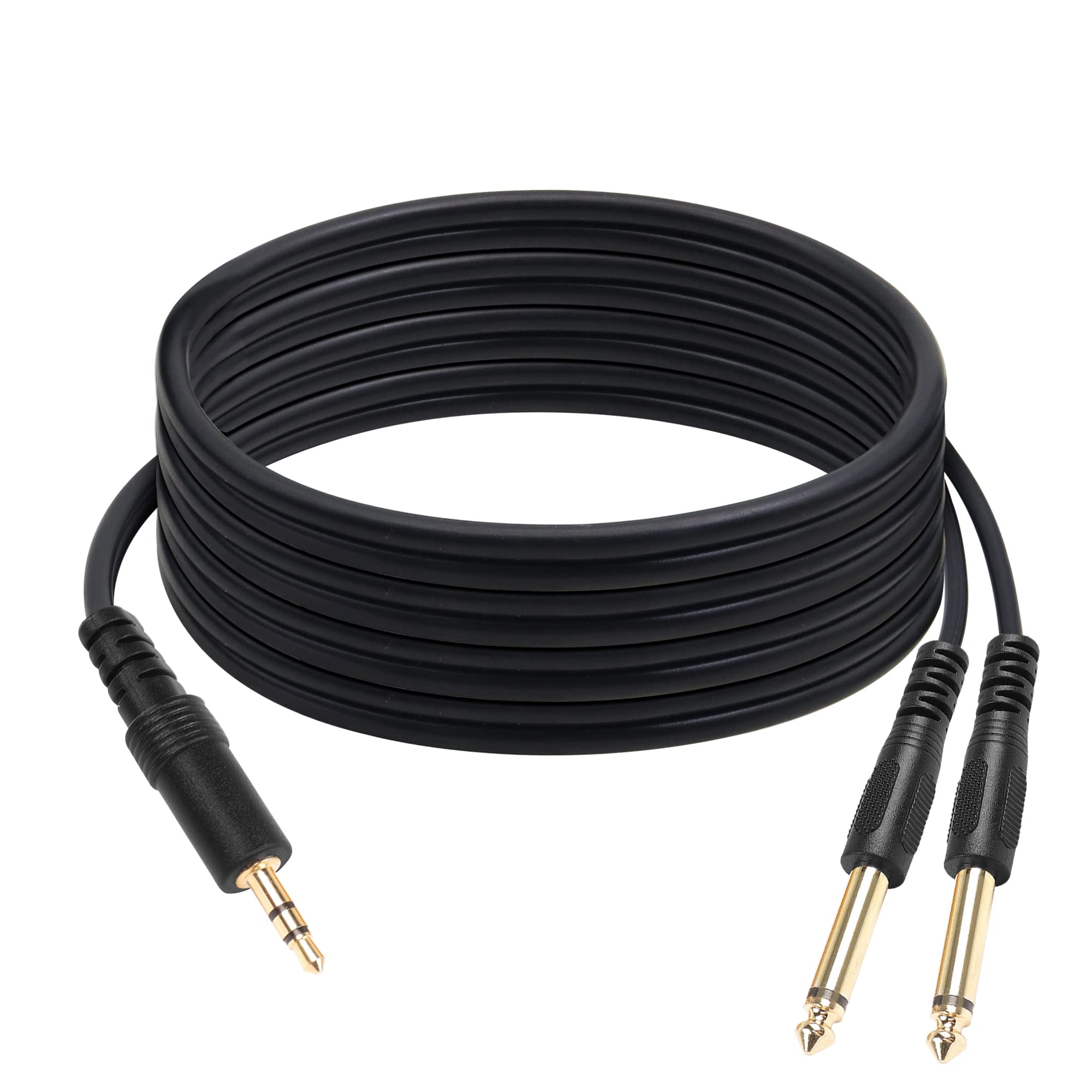 QIANRENON TRS 3.5mm to Dual TS 6.35mm Stereo Splitter Cable TRS 1/8 ...