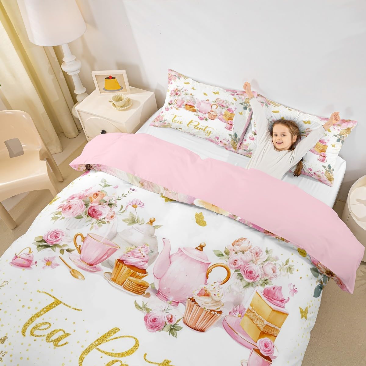 Amazon.com: Erosebridal Tea Party Decoration Floral Bedding Set Twin ...